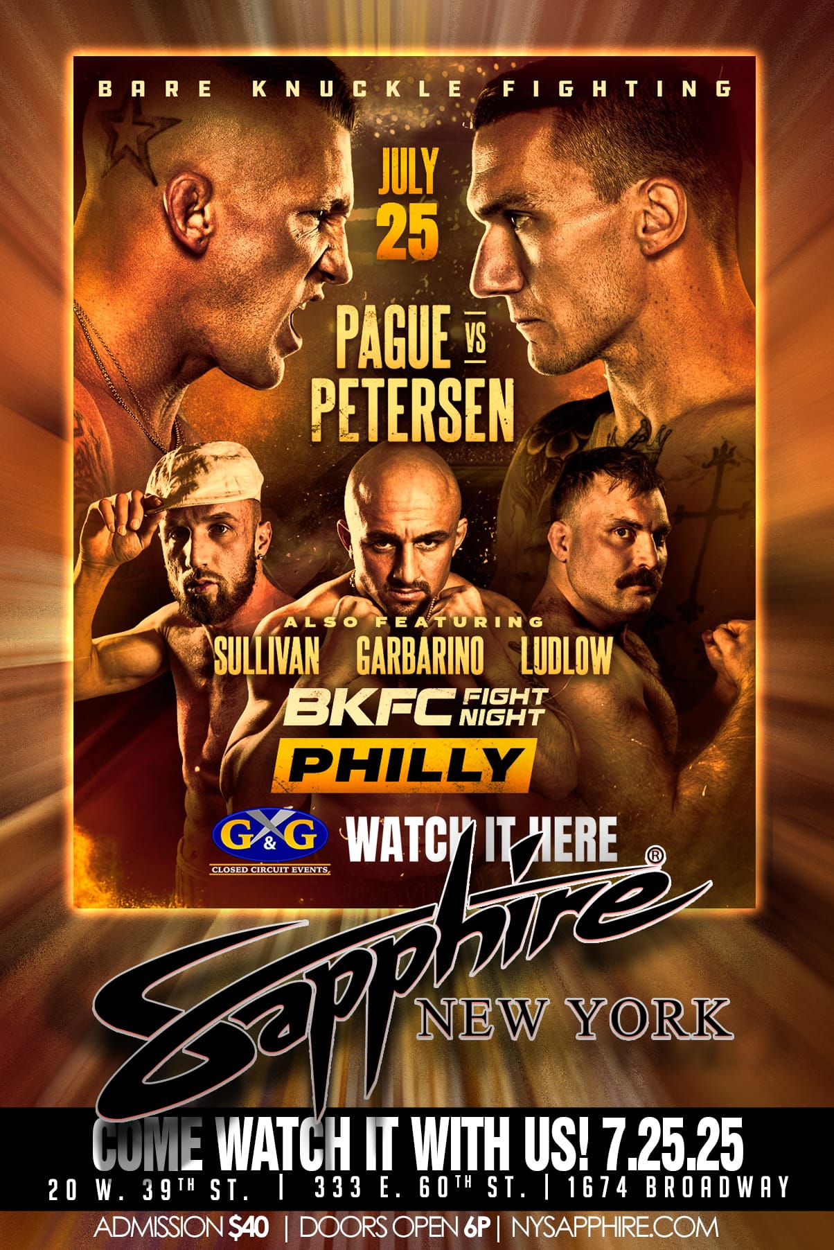 BKFC FIGHT NIGHT PHILLY PAGUE vs PETERSEN - Sapphire New York